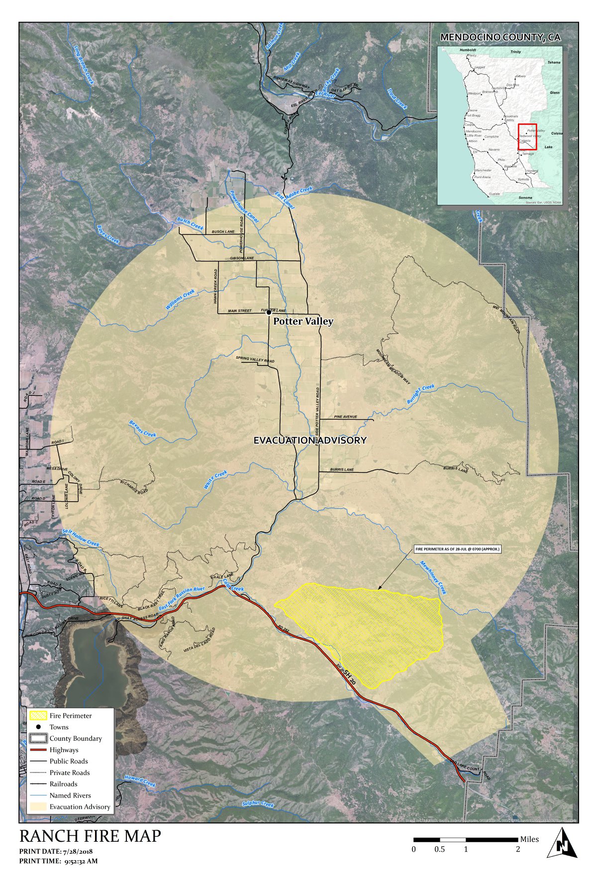 Mendocino Complex: River Fire is now 9000 acres, Ranch Fire now 5000 ...