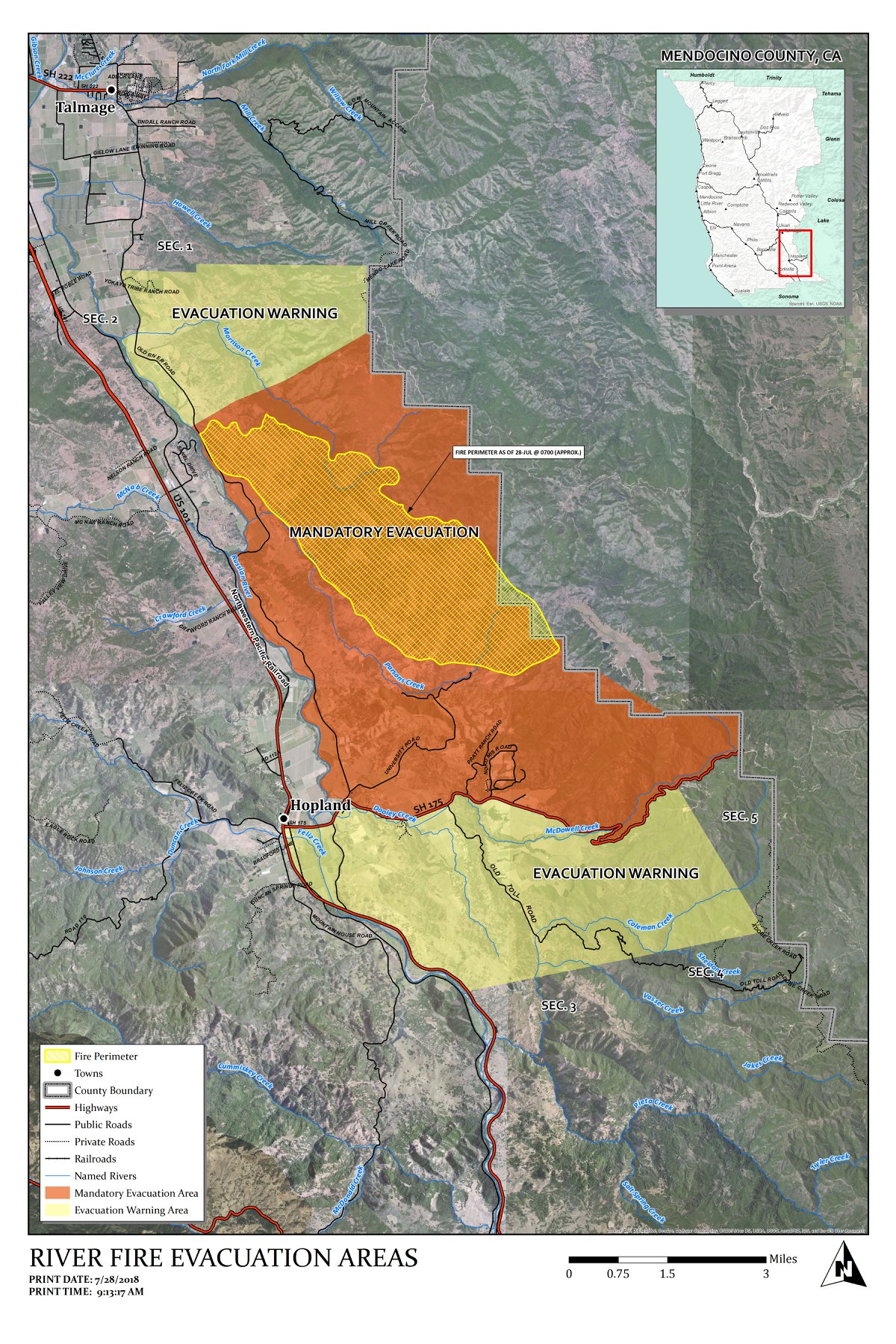 Mendocino Complex: River Fire is now 9000 acres, Ranch Fire now 5000 ...