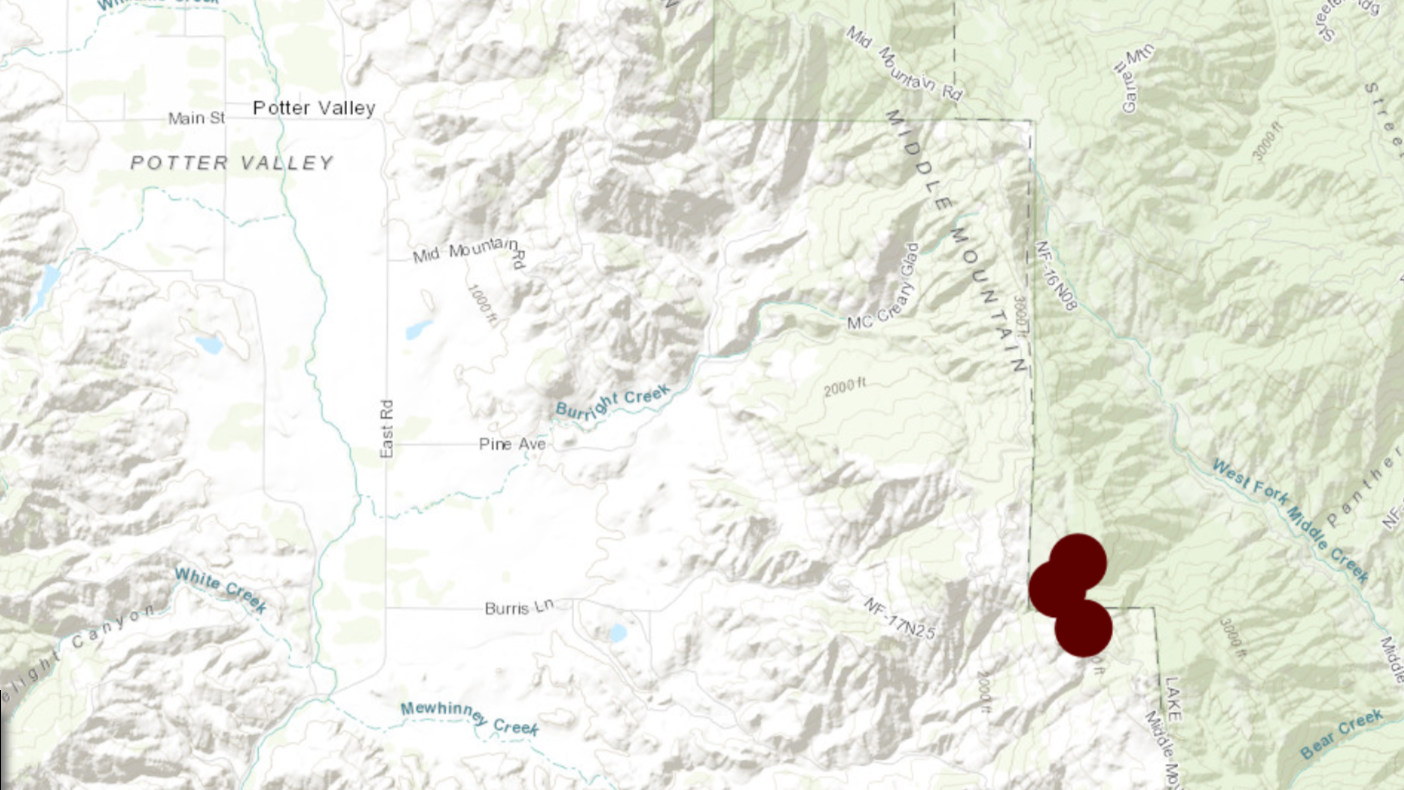 3-19 Fire east of Potter Valley remains 62 acres, now 90% contained ...